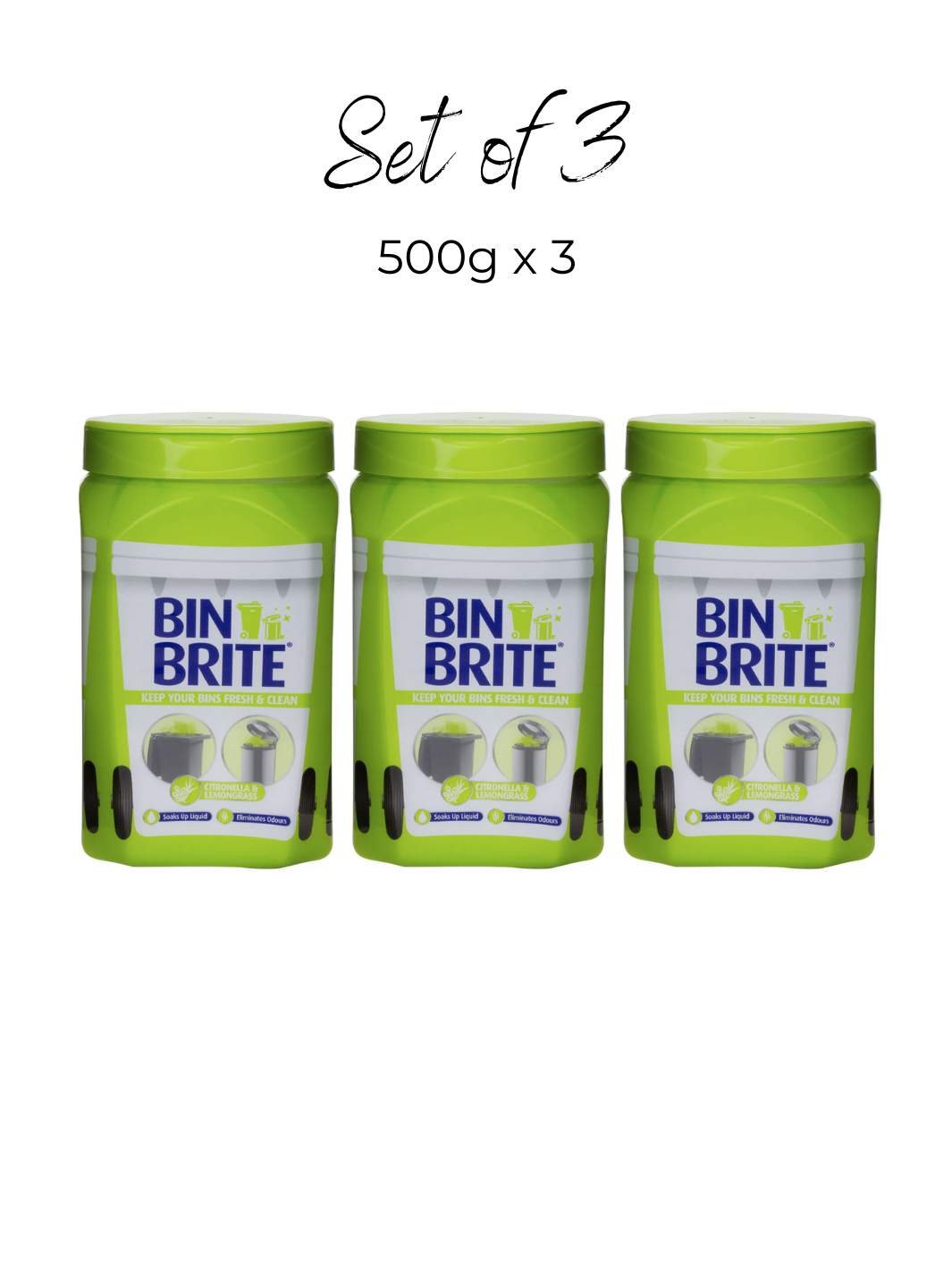 Bin Brite Bin Deodouriser & Neutraliser (Citrus) - Set of 3