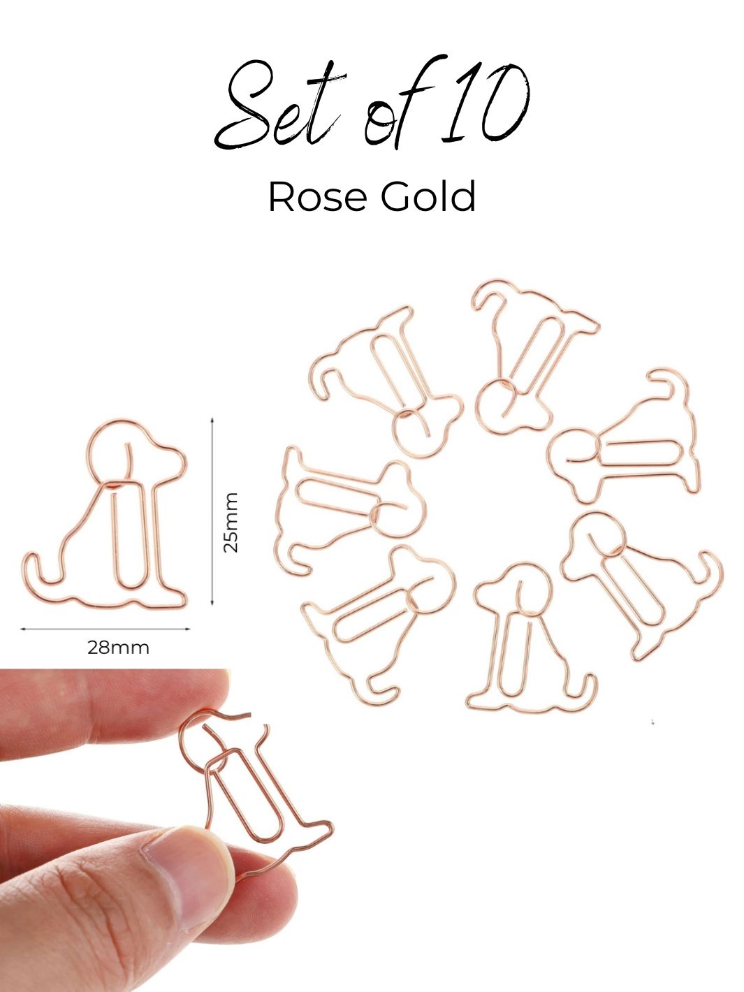 Paperclips for Dog Lovers - Rose Gold | Eco Dog & Cat
