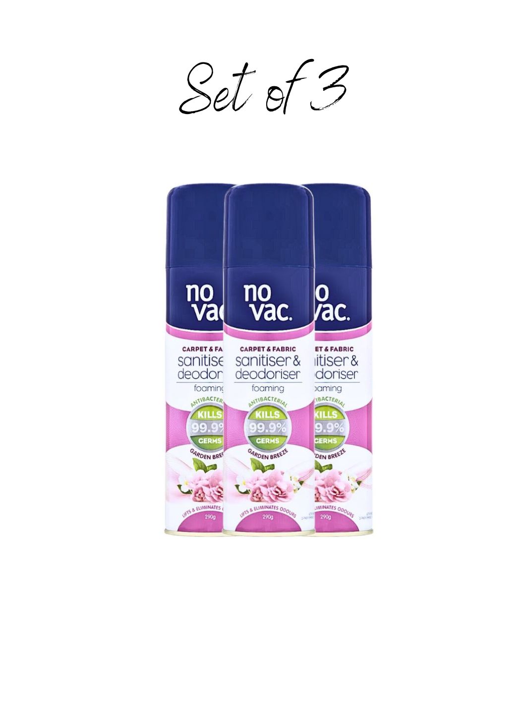 no Vac Sanitiser & Deodoriser Foaming Carpet Spray (Garden Breeze ...